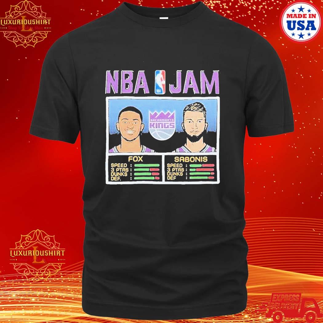 Luxurioushirt Official Nba Jam Sacramento Kings Deaaron Fox And Domantas Sabonis 2023 Playoff