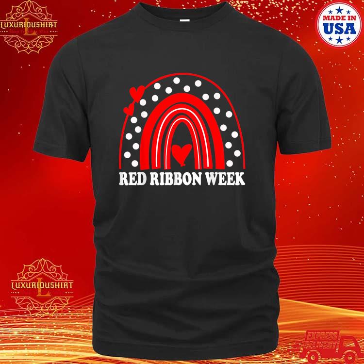 Official Rainbow Red Ribbon Week Leopard We Wear Red T-Shirt