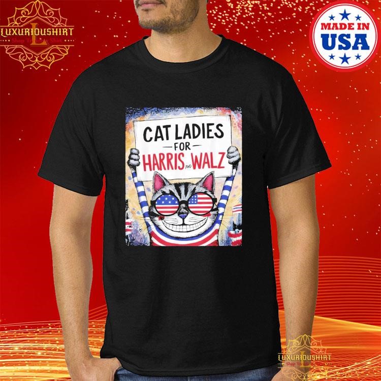 Official Harris Walz 2024 Cat Ladies For Harris And Walz 2024 Shirt ...