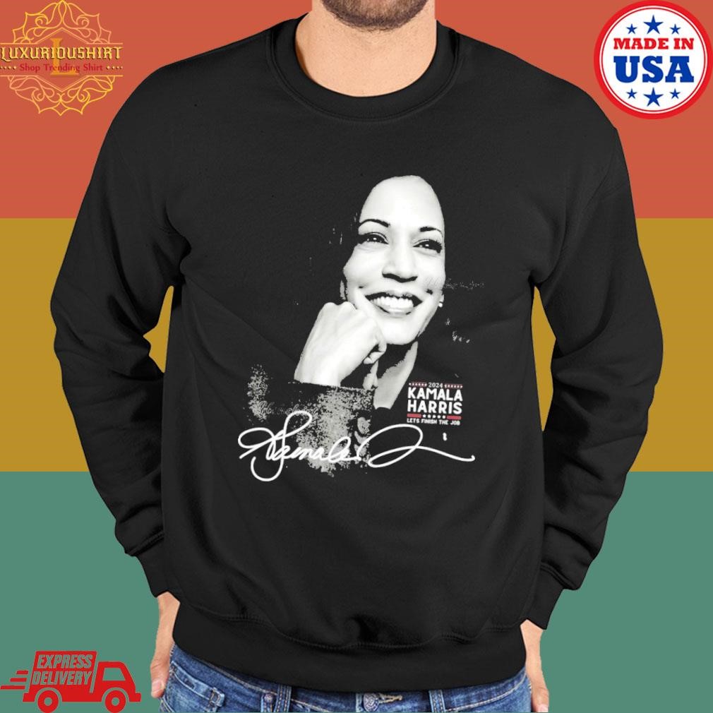 Official Kamala Harris Face Retro 90s Let's Finish The Job Signature ...