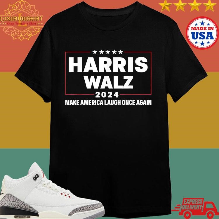 Official Kamala Harris Tim Walz 2024 Make America Laugh Once Again T ...