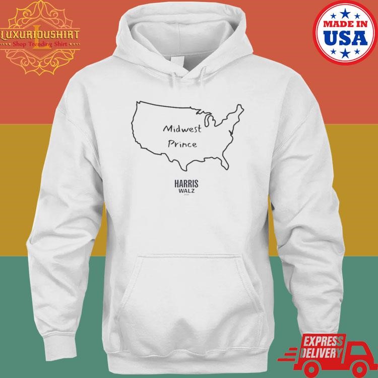 Official Midwest Prince Tim Walz Kamala Harris Map T-shirt, hoodie ...