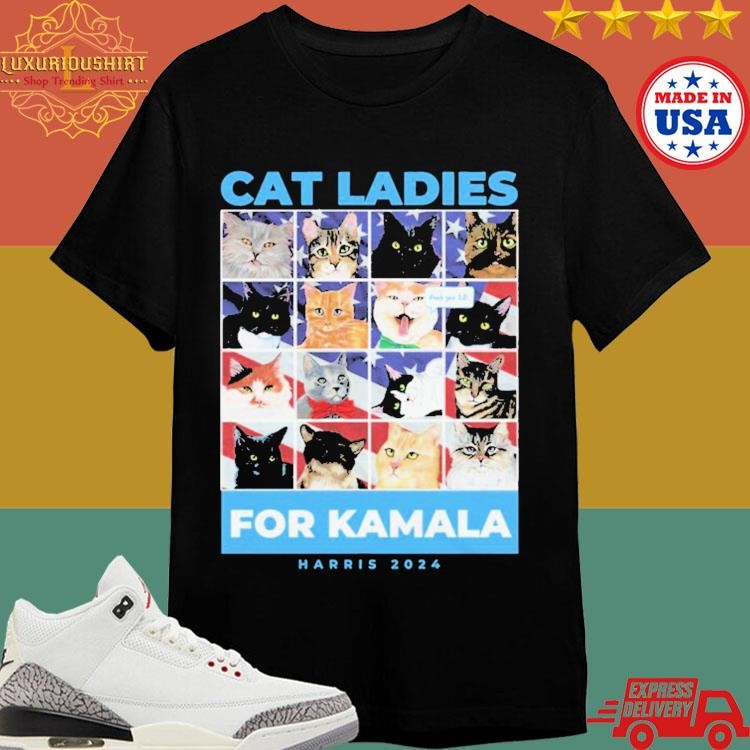 Official Women's Cat Ladies For Kamala Harris Democrat Party Cat Lovers ...